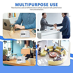 FYY Clear Business Card Holder for Desk,Acrylic Business Card Stand Business Card Holder Display with 2 Tier for Office-Clear