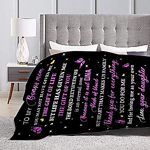 COTIMO Gifts for Bonus Mom Blanket for Mom Gifts Mother Blankets Throws from Daughter and Son or Family for Mothers Day Birthday Family 50"x 60"