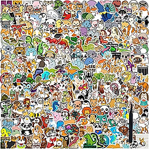 300Pcs Animal Stickers Pack, Cute Waterproof Vinyl Stickers for Water Bottle, Skateboard Stickers for Teens, Srapbook, Notebook, Laptop, Luggage, Phone Case, Adults Gifts, Cute Aesthetic Stickers