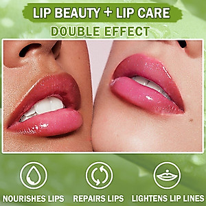 XINGXYUEL 2PCS Aloe Vera Lipstick Magic Color Changing Lip Balm Lip Gloss Long Lasting Moisturizing Gloss Lip Stain for Women Temperature Color Changing Jelly Lipstick Set