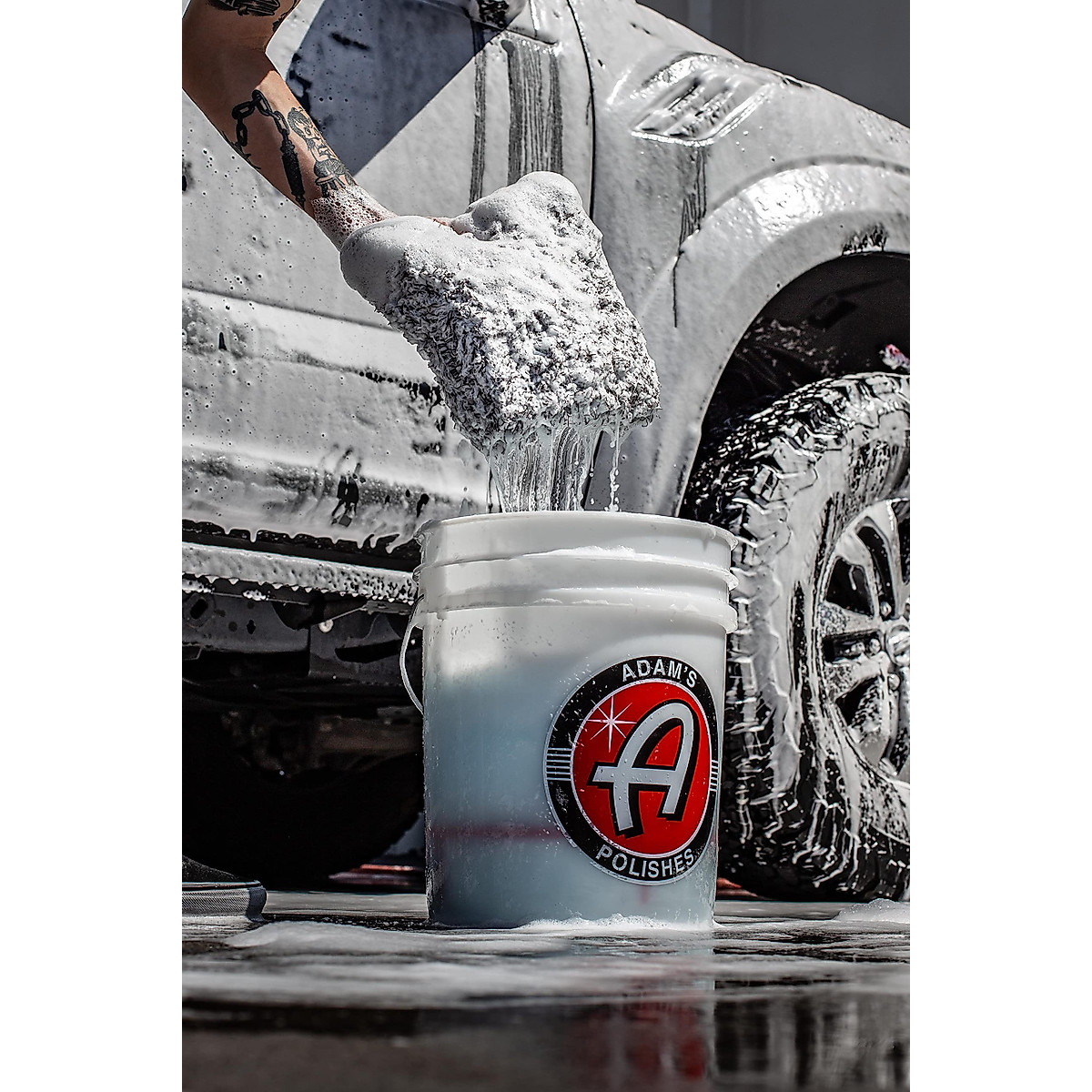 Adam's Microfiber 10” Car Wash Pad - Car Sponge Wrapped in Soft, Plush Fiber Cloth Material, Safe Washing with Any Car Soap, Bucket, Foam Gun, Foam Cannon, Other Cleaning Supplies