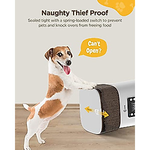 Ciays Automatic Cat Feeders, 4L Cat Food Dispenser Up to 20 Portions 6 Meals Per Day, Pet Dry Food Dispenser with Distribution Alarms for Small Medium Cats Dogs, White