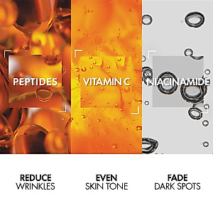 Vichy LiftActiv Peptide-C Anti-Aging Moisturizer, Vitamin C Face Cream with Collagen Peptides to Reduce Wrinkles, Firm and Brighten Skin, Paraben Free, 1.69 Fl Oz