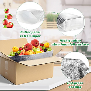 NDSWKR 10 Pack Reusable Insulated Shipping Bags, 13.4 x 13.4 x 8.35 Inch Foil Thermal Box Liners for Frozen and Hot Food, Large Insulated Grocery Bags for Lunch Box Insulation Lining Camping Picnic