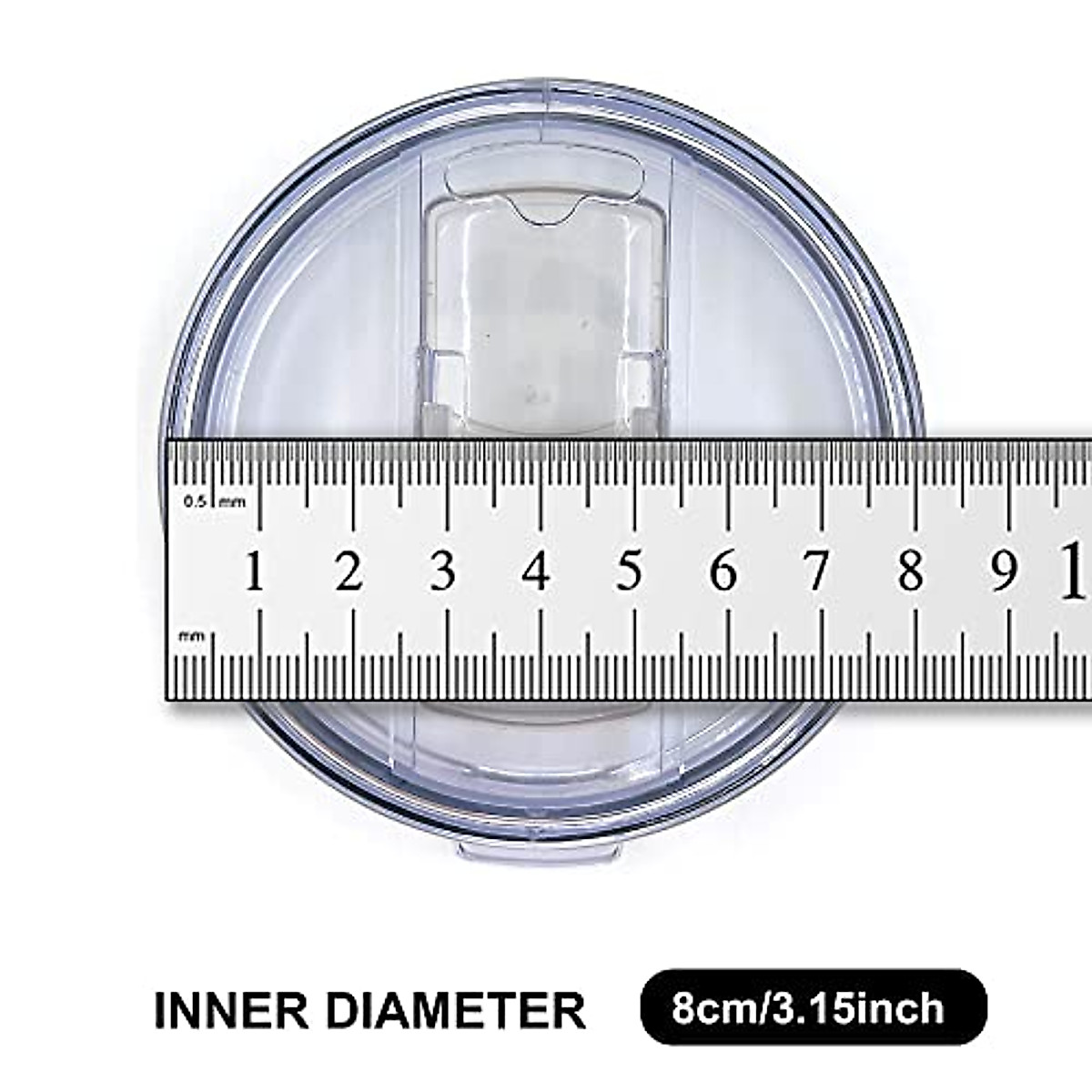 2 Replacement Lids for 20oz Stainless Steel Tumbler Travel Cup - Fits OF 3.2 INCH Yeti Rambler RTIC and others- Sliding(Transparent)