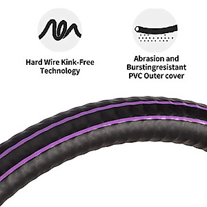 Giraffe Tools Reinforced Garden Hose 5/8 in. x 25 ft, No Kink Heavy Duty Polyvinyl Chloride Hose with Bend Protection, Male and Female Fittings