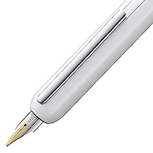 Lamy Dialog Fine Nib Fountain Pen Model 1228088 pianowhite 3 Pt, White/Silver/Gold