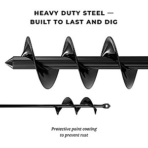 K-Brands Auger Drill Bit for Planting – 1.6 x 16 Inch & 3.5 x 16 Inch Set - Garden Spiral Hole Drill and Bulb Planter Tool - Bedding Plants, Umbrella Holes - 3/8 Inch Hex Drive Drill