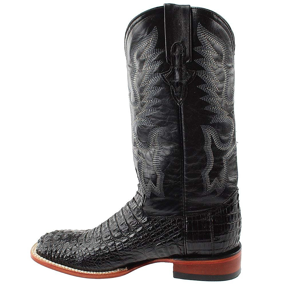 Ferrini Mens Hornback Embroidered Square Toe Dress Boots Mid Calf - Black - Size 10.5 D
