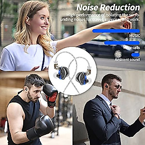 KZ ZEX Earbud Headphones,3.5mm Wired in-Ear Headphones with Detachable Cables, HiFi Professional Stereo Deep Bass, Noise Isolating in-Ear Earphones(Graphite,with Mic)