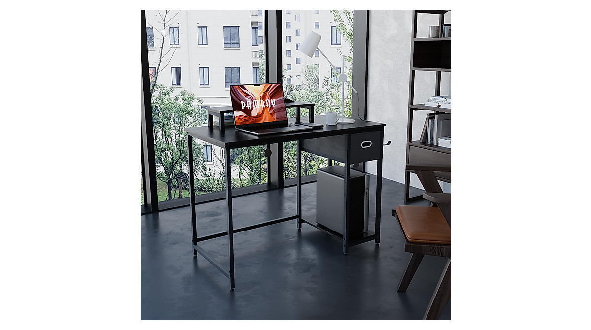 Pamray 39 Inch Computer Desk with Monitor Stand
