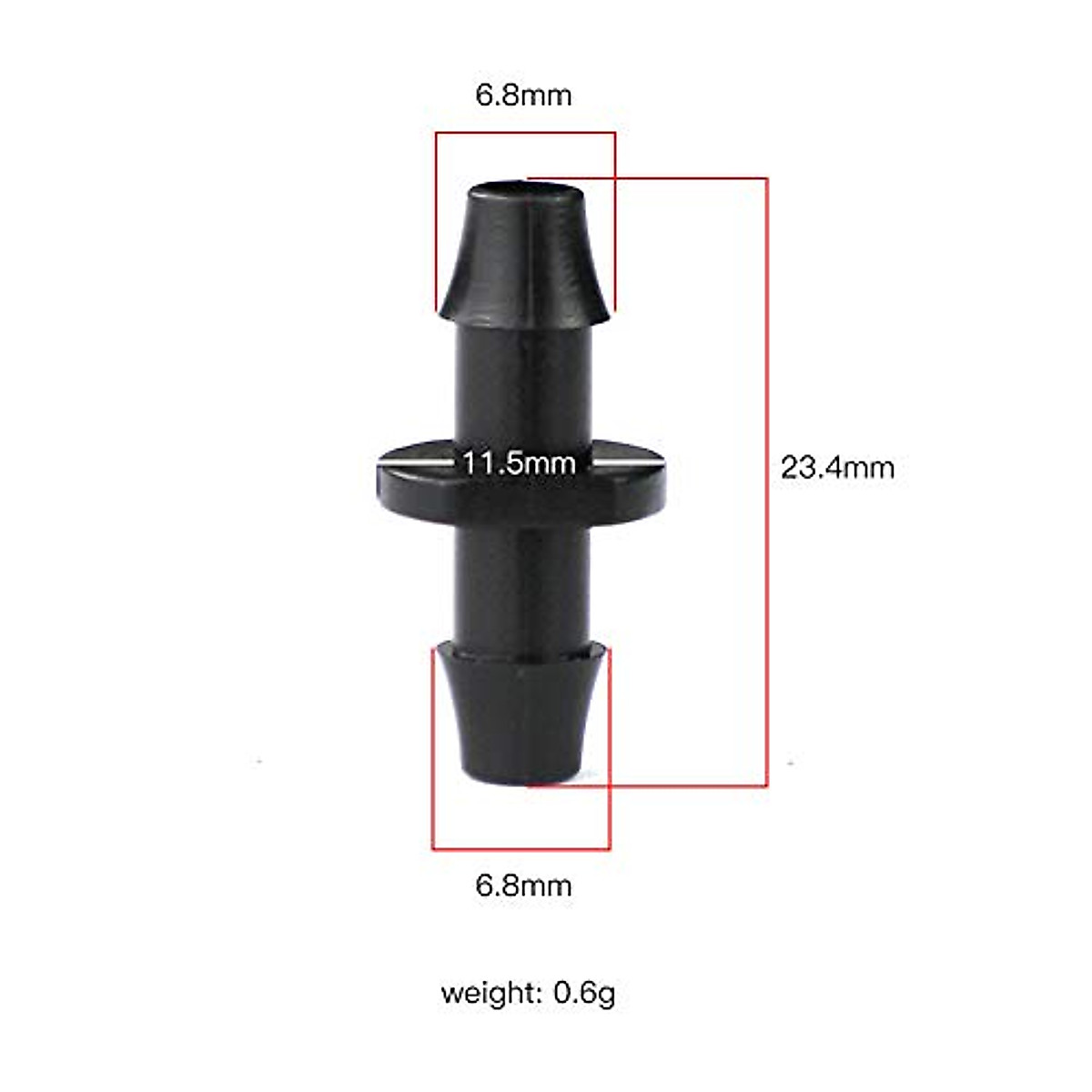 UCLEVER 100PCs Drip Irrigation Barbed Connetor Coupling Fittings for 4mm/7mm Tube Drip Irrigation Watering System