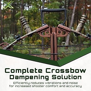 Crossbow Accessories Kit by X Factor | Made in USA | Multi Pack of Crossbow Limb Dampeners, String Silencers, and 4" Bow Stabilizers | Durable A-Tech Rubber