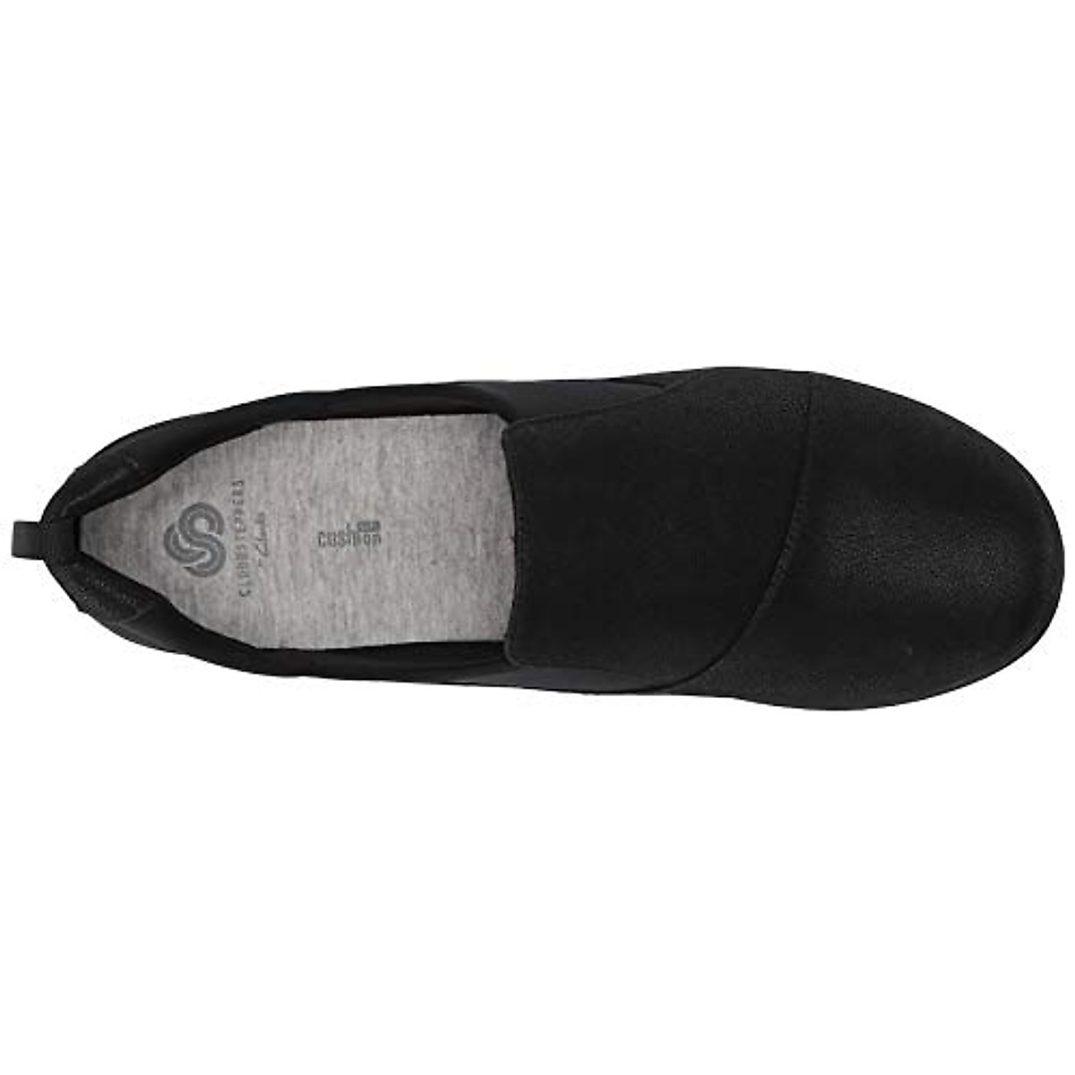 Clarks womens Sillian Paz Slip On Loafer, Black Synthetic Nubuck, 7.5 US