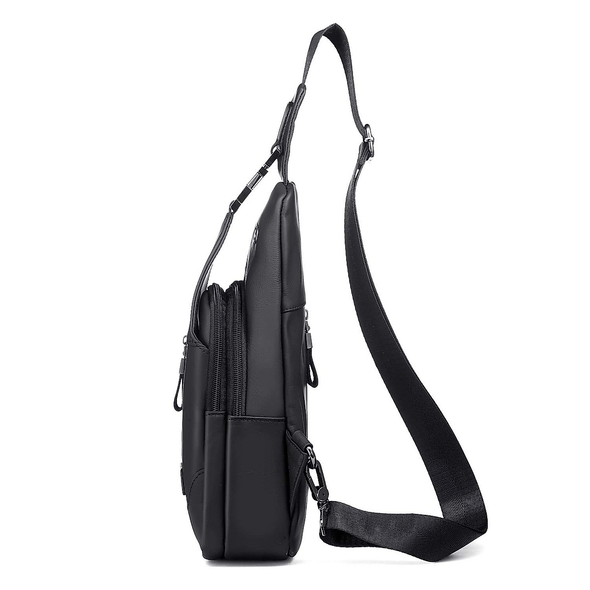 Genuine Leather Sling Bag Small,Chest Shoulder Bags for Men Outdoors Anti Theft