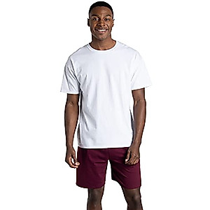 Fruit of the Loom Men's Eversoft Cotton T-Shirts (S-4XL), Crew-2 Pack-White, 4X-Large