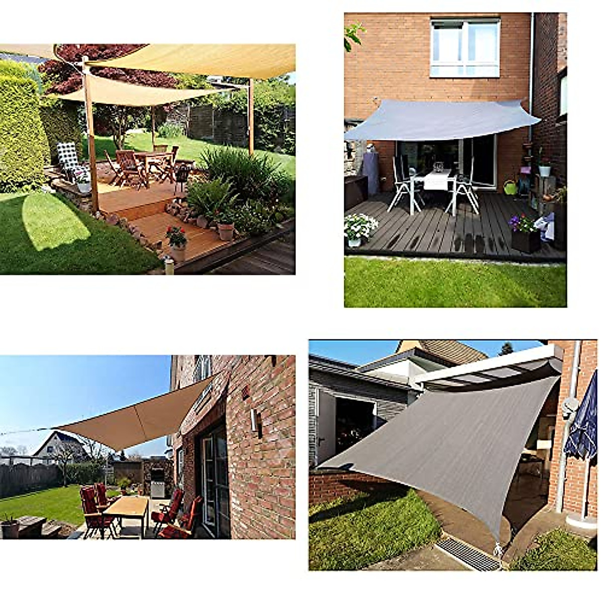 2x2m(6.5x6.5ft) Sun Shade Sail Canopy 90% UV Block Outdoor Patio Garden Crimson