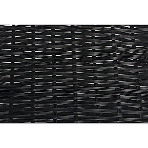 HUBERT® Wicker Storage Baskets Black Plastic - 7 1/2"L x 16"D x 1 1/2" to 5"H