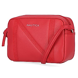 Nautica womens Nautica Candid Camera Adjustable Crossbody, Bright Red, One Size US
