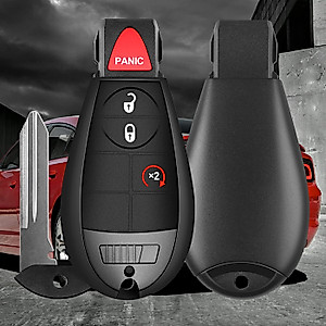 Key Fob FOBIK Replacement for Dodge Ram 1500 2500 3500 Truck Pickup 2009-2012 Journey Challenger/Grand Caravan Jeep Grand Cherokee/Commander Keyless Entry Remote Start Control(M3N5WY783X) 2PCS