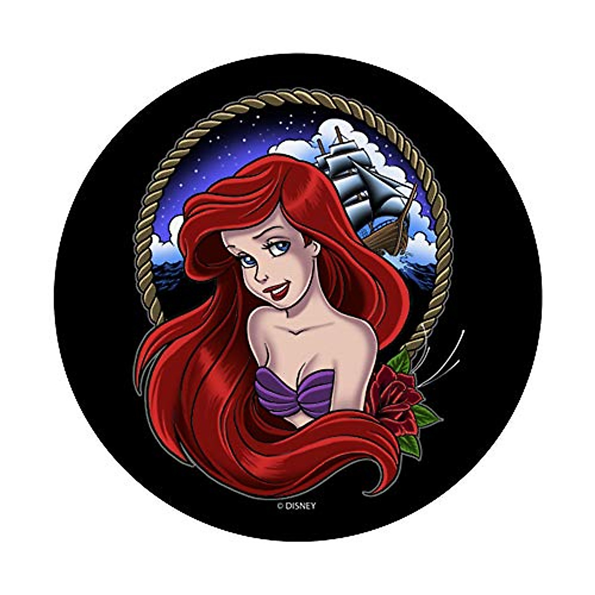 Disney Little Mermaid Ariel Sailor Tattoo PopSockets PopGrip: Swappable Grip for Phones & Tablets