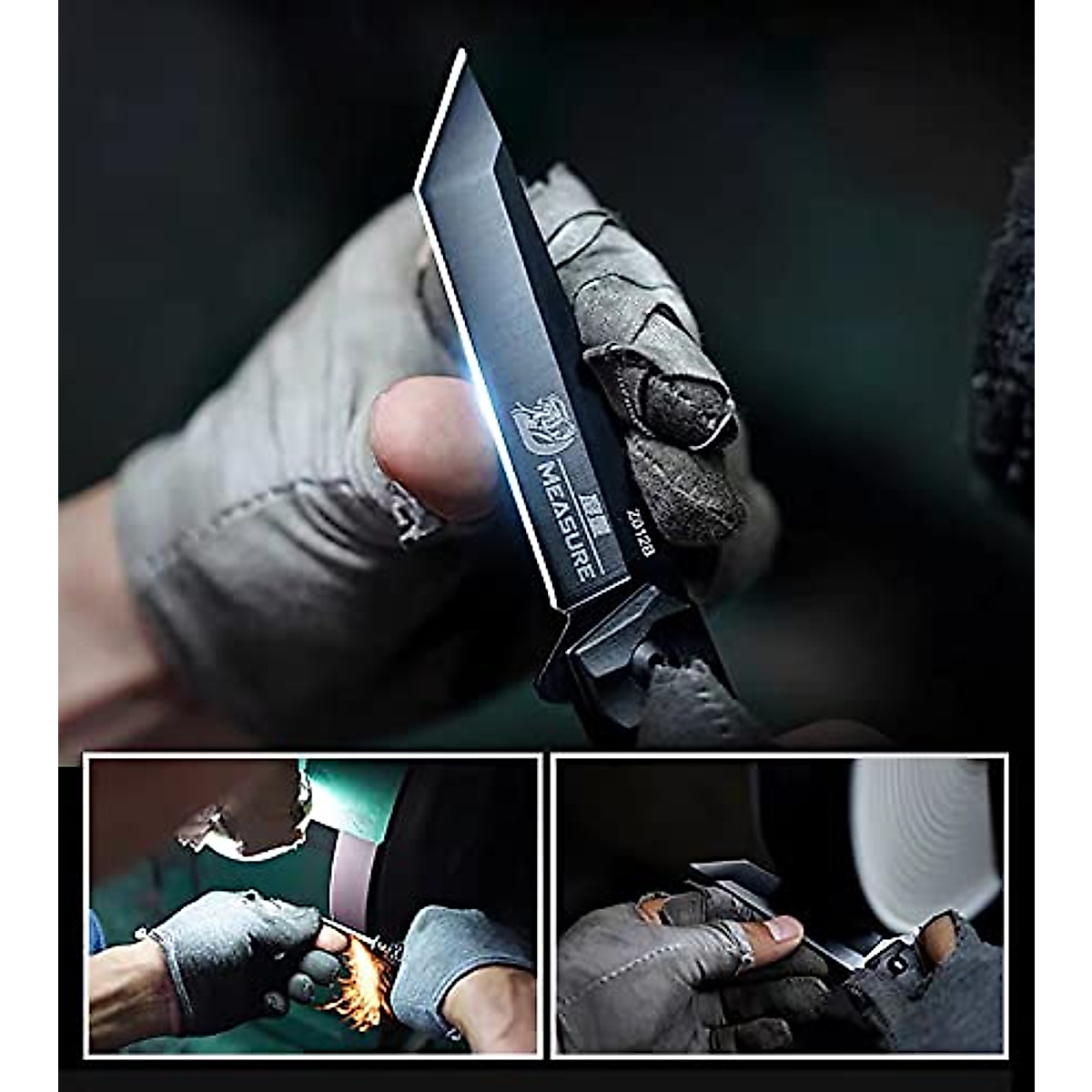 Carimee EDC Knife- 3.7 inch Pocket Knife Tanto point- Black Aluminum Alloy Handle, for Outdoor/Camping/BBQ