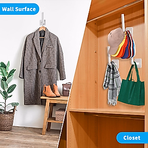 Letohoumia Hat Hooks for Wall, 4 Pcs Adhesive Hat Hangers Organizer Holder for Closet/Door, Multi-Purpose Strong Hook Rack Can Hold More Than 10 Hats Black