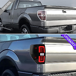 KEWISAUTO LED Tail Lights for Ford F150 09-14, New Upgrade Black Full LED Rear Brake Stop Light Reverse Lights Taillights for Ford F-150 2009-2014 Accessories (2PCS, Passenger & Driver Side)