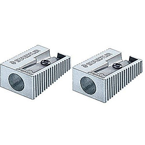 Staedtler Single Hole Quality Aluminium Pencil Sharpener X 2