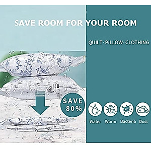 PicoHemmo Vacuum Storage Bags 10-PACK for Travel Packing Space Saver Bags for Comforters Blankets and Pillows Sealler Bags Hand Pump Included(S*2+M*3+L*3+J*2)