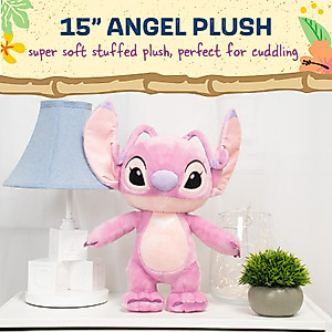KIDS PREFERRED Disney Baby Lilo & Stitch Angel Soft Huggable Stuffed Animal Cute Plush Toy for Toddler Boys and Girls, Gift for Kids, Pink Angle 16 Inches