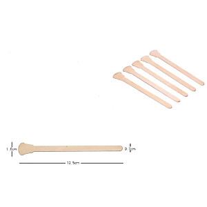 Fodattm 100PCS Wood Wax Applicator Sticks Spatulas for Eyebrow Nose Hair Removal Ice Cream and Mask Sticks Applicator
