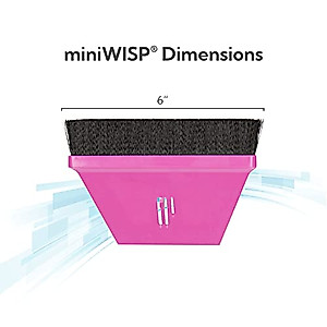 miniWISP Small Broom and Dustpan Set for Home, Hand Broom Pet Hair Remover Brush, Indoor Outdoor Household Cleaning Set, 6'' Width, Pink