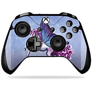MightySkins Skin Compatible with Microsoft Xbox One X Controller - Lilac Unicorn | Protective, Durable, and Unique Vinyl Decal wrap Cover | Easy to Apply, Remove, and Change Styles | Made in The USA