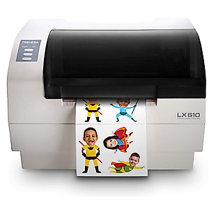 Primera LX610 Color Inkjet Label Printer with Plotter Cutter 74541 - Print and Cut Any Label Shape or Size in One Machine. Prints Up to 5 Inches Wide