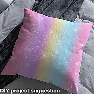 Erosebridal Tie Dye Fabric by The Yard, Pastel Rainbow Upholstery Fabric for Kids Girls Women, Kawaii Pink Blue Purple Ombre Decorative Fabric, Sky Starry Stars Princess Style Fabric, 1 Yard