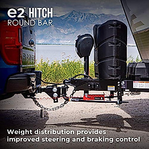 Fastway e2 2-Point Sway Control Round Bar Hitch, 94-00-1061, 10,000 Lbs Trailer Weight Rating, 1,000 Lbs Tongue Weight Rating, Weight Distribution Kit Includes Standard Hitch Shank, Ball is Included