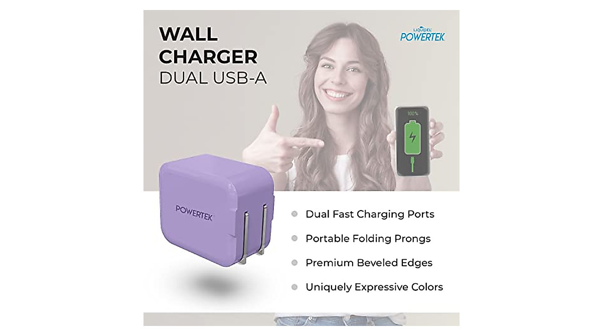 Liquipel Powertek Dual USB-A Charger: Compact & Foldable
