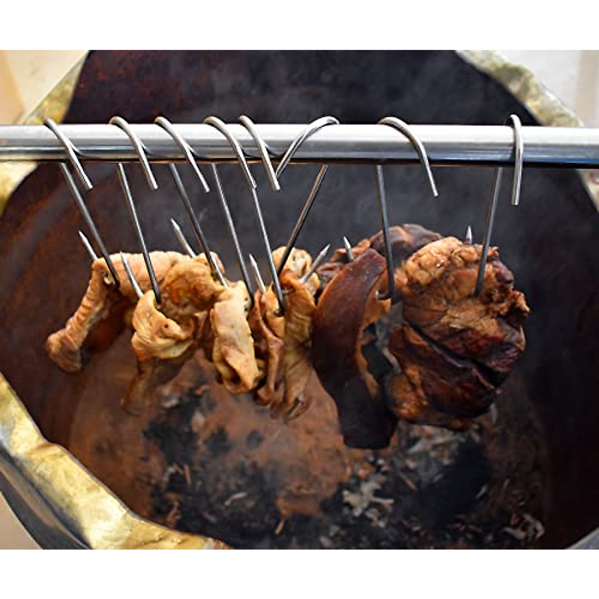 Alele 20p Meat Hooks,Stainless Steel Butcher Hooks Meat Hook Tool for Poultry Processing Smoking Drying Hanging BBQ (fba-Meat Hook 6inch 20pack 4mm)