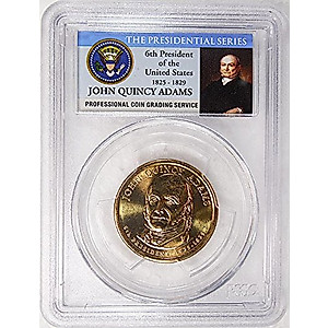 2008 P Pos. A John Quincy Adams Presidential Dollar PCGS MS 66 FDI Presidential Label Holder