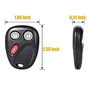 Key Fob Replacement Fit for Chevy Trailblazer GMC Envoy Isuzu Ascender Buick Rainier Oldsmobile Bravada 2002 2003 2004 2005 2006 2007 2008 2009, 3 Btn #15008008 15008009 Car Remote, 1pc