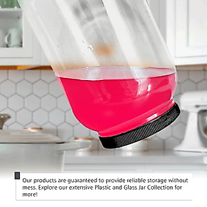 CLEARVIEW CONTAINERS | Airtight Pantry Containers for Arts & Crafts, Peanut Butter, Honey, Jams Flour, Sugar, DIY Slime, Coffee (128 Ounce Jar with Black Lid, 1 Pack)