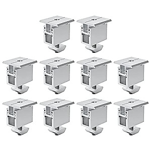 CHBC 10Pcs Solar Panel Mounting Brackets 39mm Solar Rail End Clamps Aluminum Solar Mid Clamps Adjustable Grounding Clamp, Silver