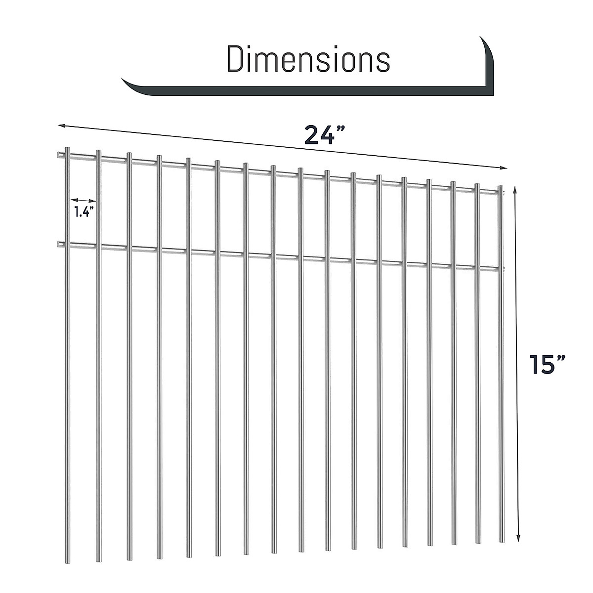 Dog Fence Barrier - Carbon Steel Fences 24" X 15" - Pack of 15 Dog Digging Fence Barrier with Wooden Guide Tool - Prevent Dog Digging Under Fence - Animal Barrier Fencing for Yard, Outdoor