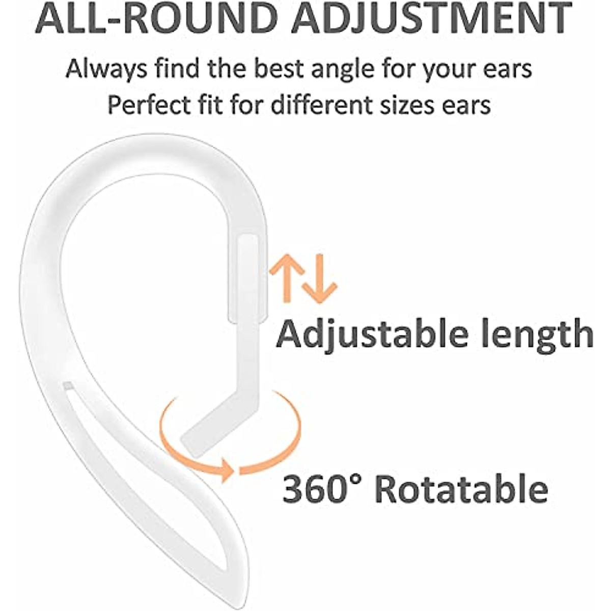 Rqker Sport Ear Hooks Compatible with AirPods 3 2021, 1 Pairs Anti Slip Anti Lost Soft Silicone Earhook Ear Loop Compatible with AirPods 3, 1 Pairs, White