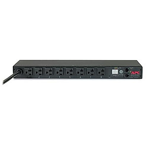 Schneider Electric Rack PDU, Metered, 1U, 20A, 120V, 8 5-20