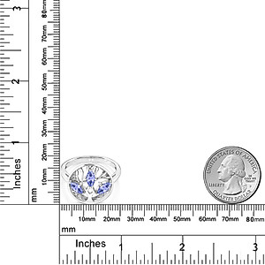 Gem Stone King 925 Sterling Silver Blue Tanzanite Family Tree of Life Ring For Women (0.75 Cttw, Gemstone December Birthstone, Available In Size 5, 6, 7, 8, 9)