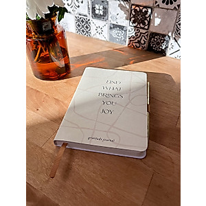 DesignWorks Ink Gratitude Journal with 196 Guided Pages for Daily Thoughts and Goals with Pen and Ribbon Marker | Undated Daily Mindfulness Journal, Brings You Joy