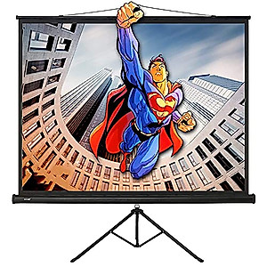 FMOGE Projector Screen Projector Screen with Stand for Movie Or Office Presentation - 4:3 HD Premium Tripod Screen Portable Projector Screen (Color : Black, Size : 84inch)