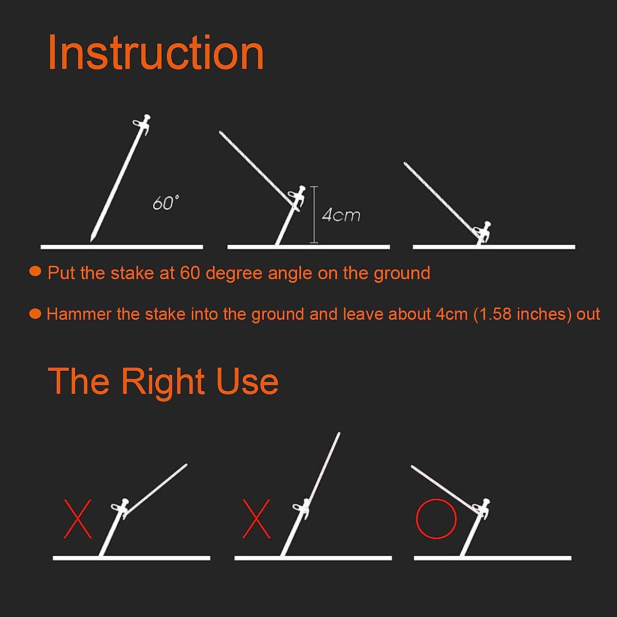 Beefoor 12-Inch Tent Stakes, Heavy Duty Camping Stakes, Forged Steel Tent Pegs Unbreakable and Inflexible, Available in Rocky Place Dessert Snowfield and Grassland 12in-8parks